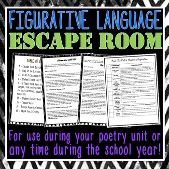 Figurative Language Escape Room | Made By Teachers