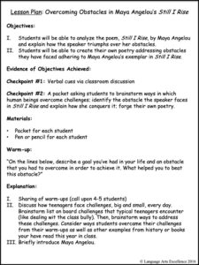 Maya Angelou & Langston Hughes Poetry Lesson Plans | Made By Teachers