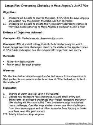Maya Angelou & Langston Hughes Poetry Lesson Plans | Made By Teachers