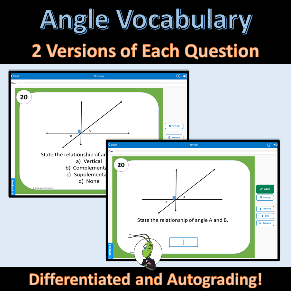 Geometry Angle Relationships Vocabulary BOOM Task Cards | Made By Teachers