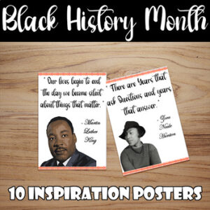 Black History Month Leaders Inspiration Quote Posters for Classroom ...