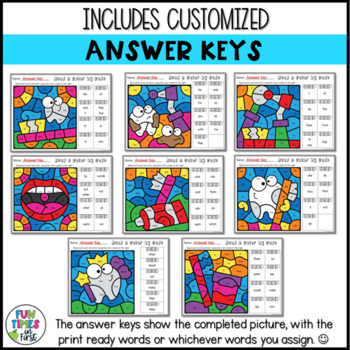 Dental Health Color By Sight Word Coloring Pages - Editable Sight Word ...