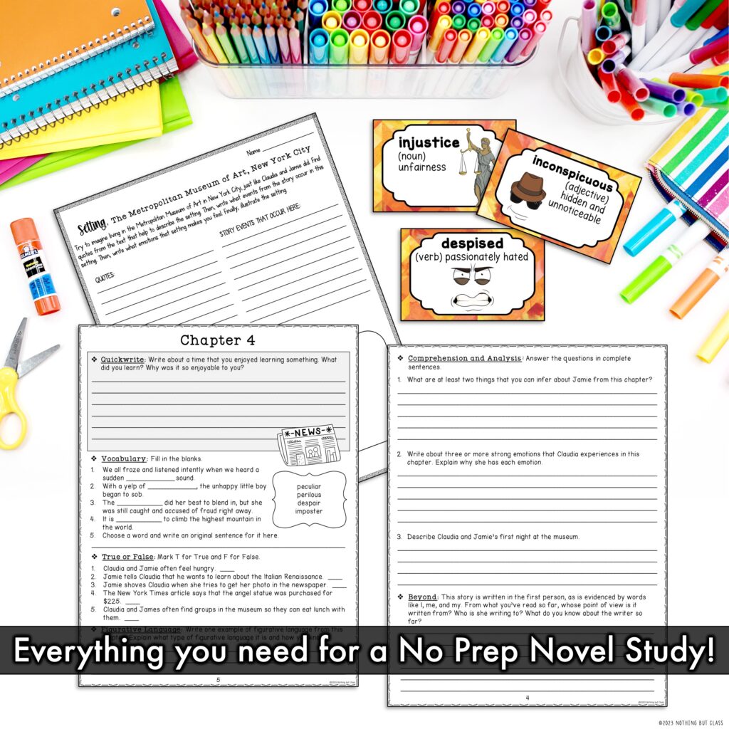 From the Mixed-up Files of Mrs. Basil E. Frankweiler Novel Study ...