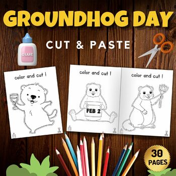 Printable Groundhog day Cut & Paste Scissor Skills - February Games ...