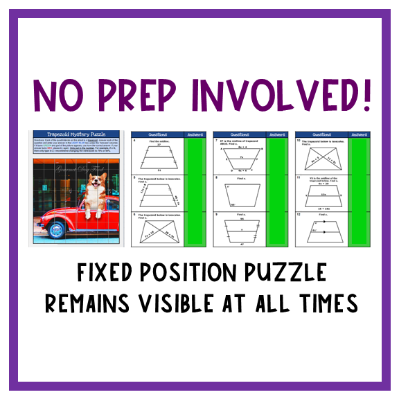 Trapezoid Properties Activity Digital Pixel Art Mystery Puzzle | Made ...