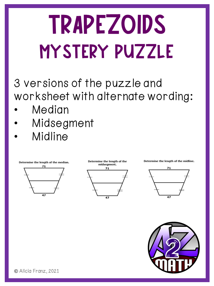 Trapezoid Properties Activity Digital Pixel Art Mystery Puzzle | Made ...