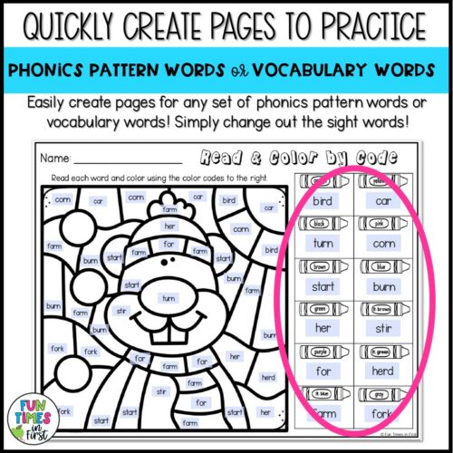 February Color by Sight Word Bundle - Editable Sight Word Coloring ...