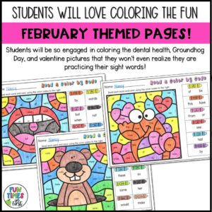 February Color by Sight Word Bundle - Editable Sight Word Coloring ...
