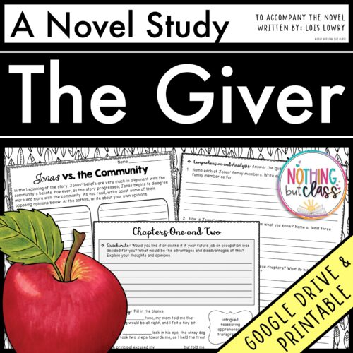 The Giver Novel Study Unit | Comprehension and Vocabulary with ...