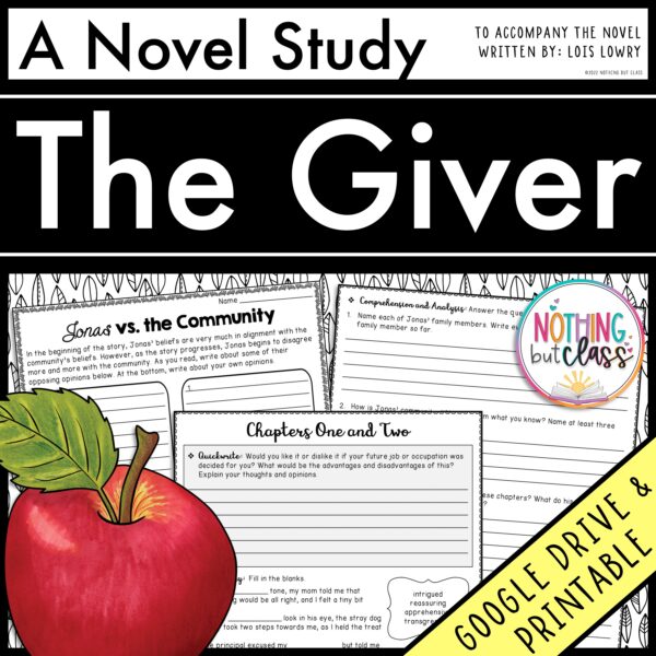 The Giver Novel Study Unit | Comprehension and Vocabulary with ...