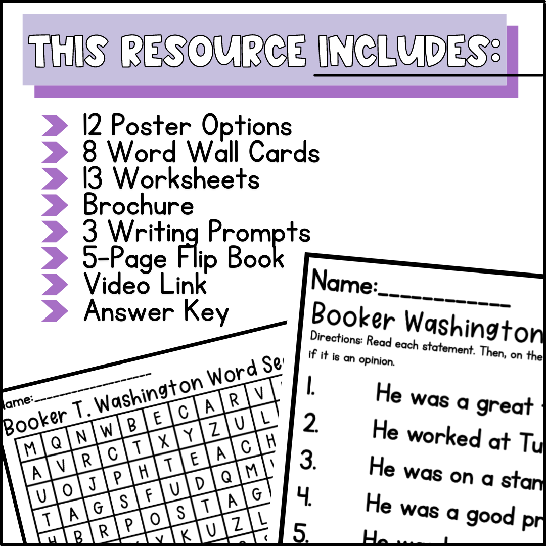 Booker T. Washington Biography Activities & Flip Book - Black History Month | Made By Teachers