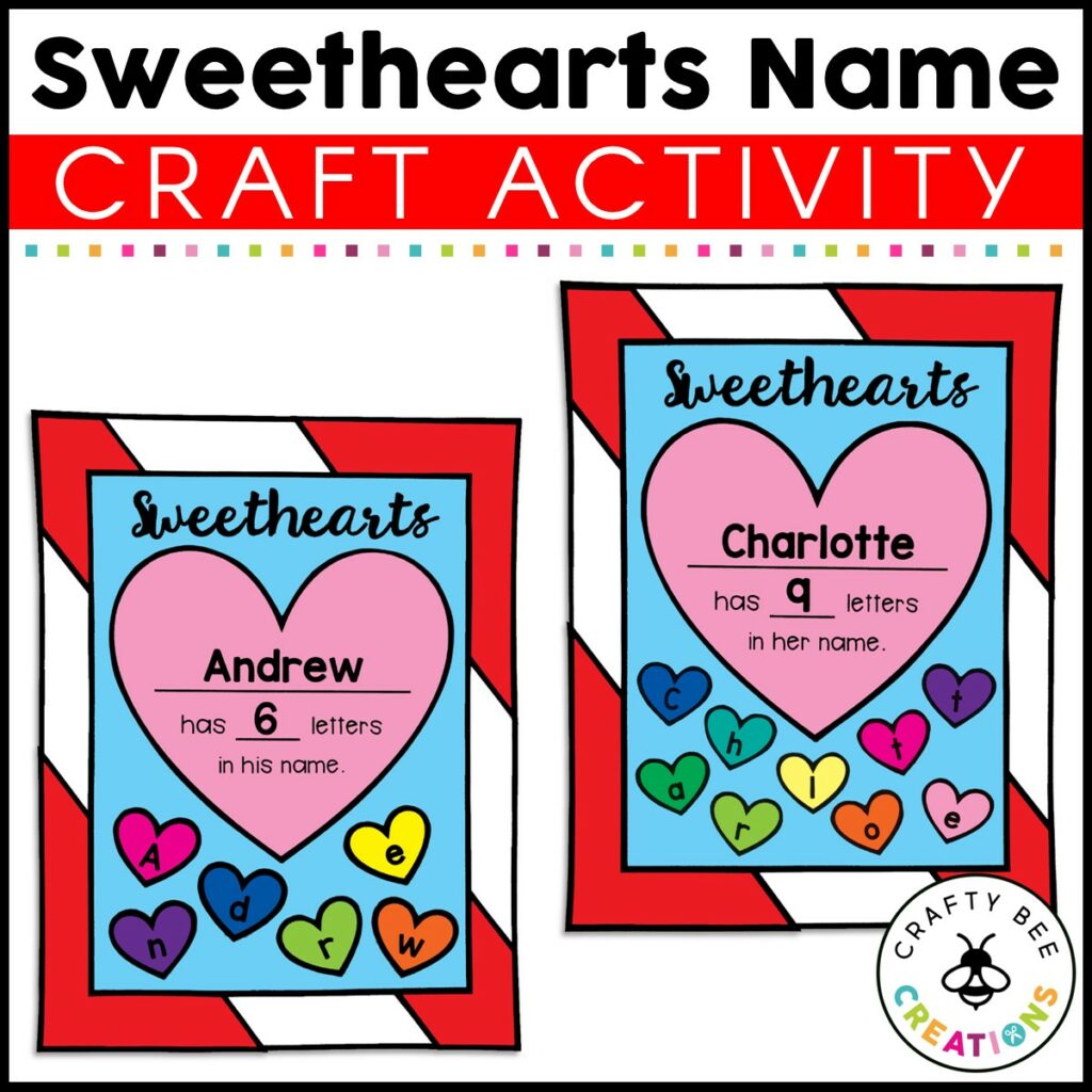 Valentines Day Name Craft | Valentines Day Activities | Conversation ...