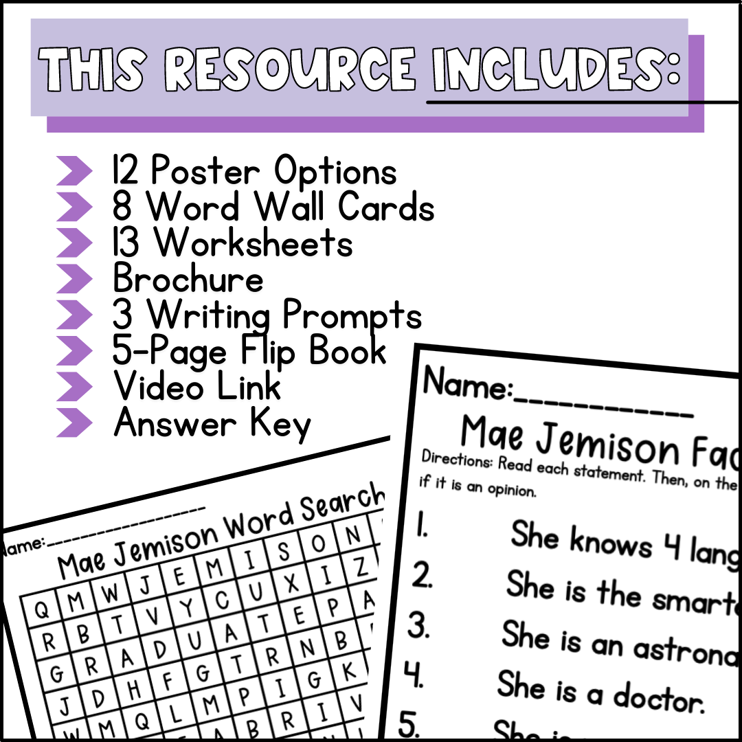 Mae Jemison Biography Activities, Flip Book, and Report - Black History ...