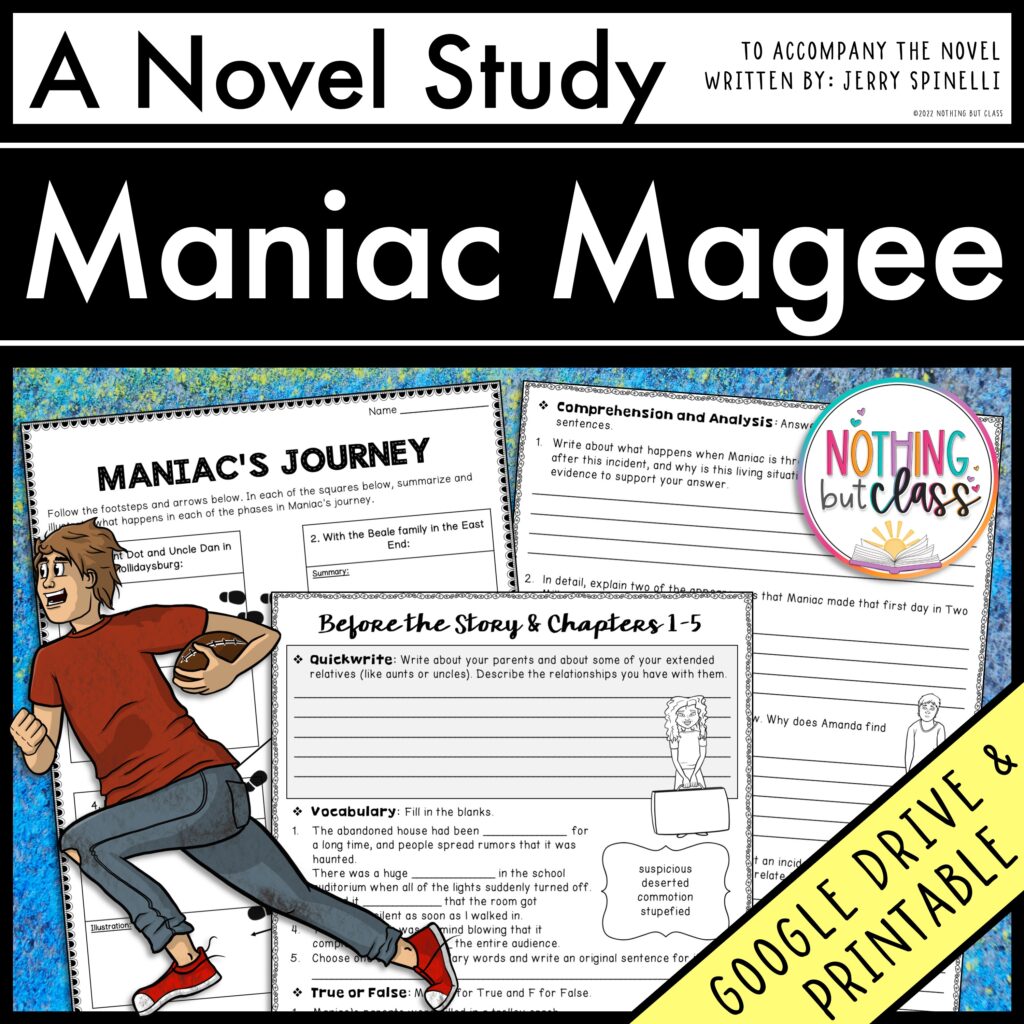 Maniac Magee Novel Study Unit | Comprehension and Vocabulary with ...