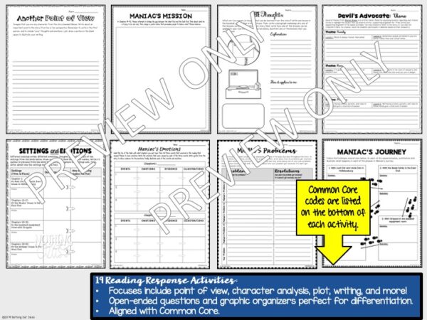 Maniac Magee Novel Study Unit | Comprehension and Vocabulary with ...