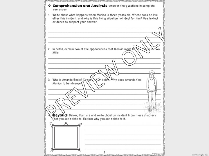 Maniac Magee Novel Study Unit | Comprehension and Vocabulary with ...