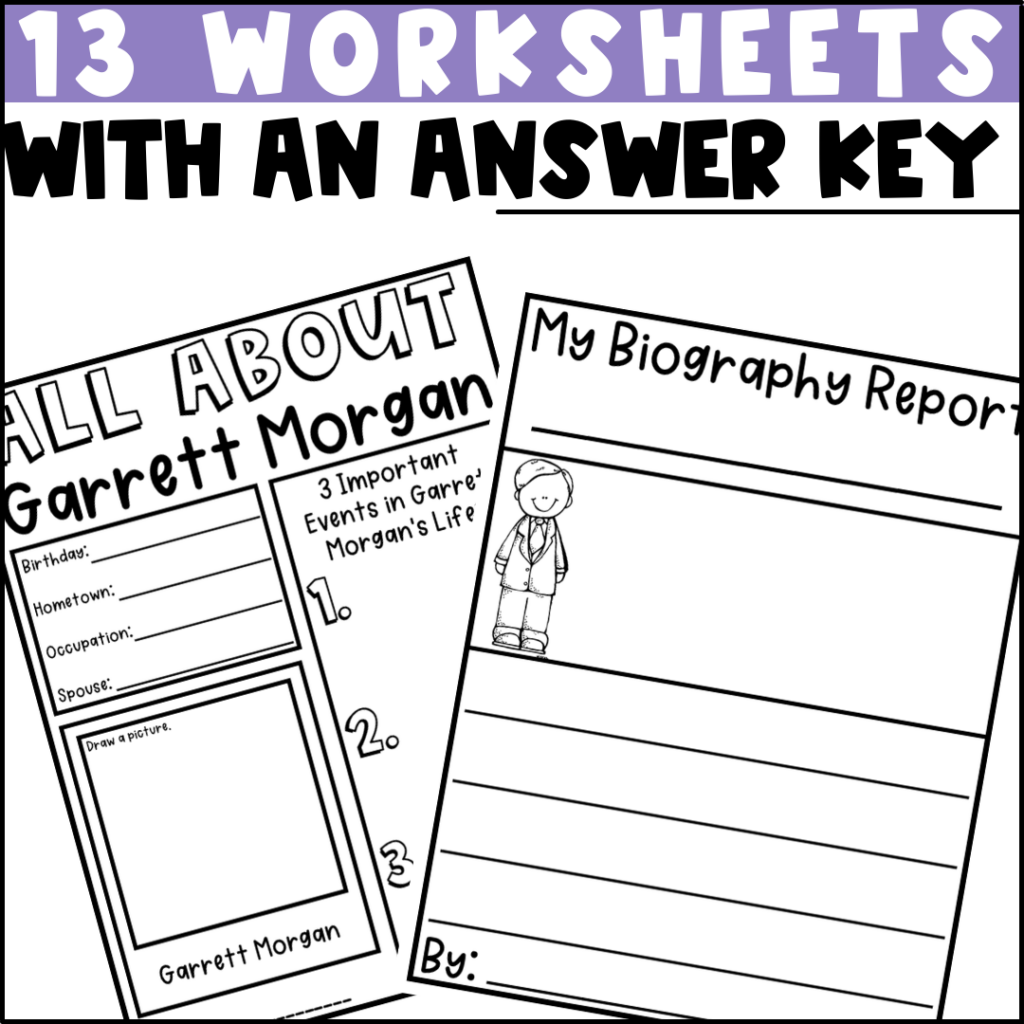 Garrett Morgan Biography Activities, Flip Book, & Report - Black ...