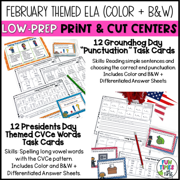 February Center Activities - Low Prep Math and Literacy, | Made By Teachers