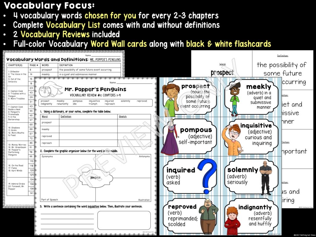 Mr. Popper's Penguins Novel Study Unit | Comprehension with Activities ...