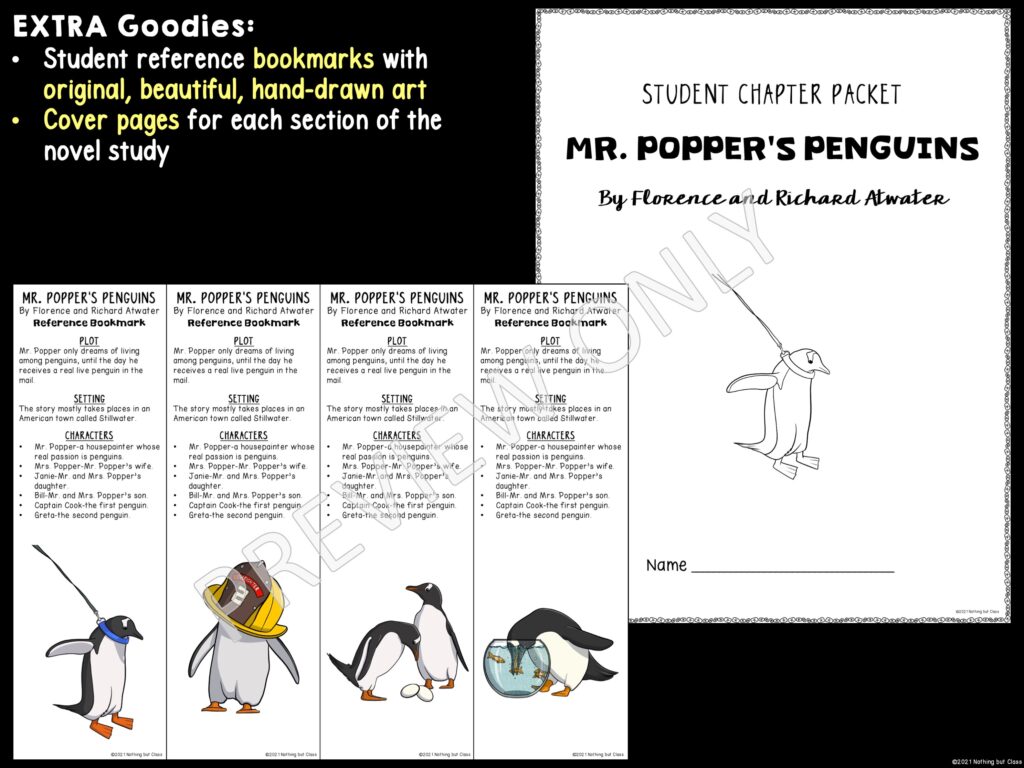 Mr. Popper's Penguins Novel Study Unit | Comprehension with Activities ...