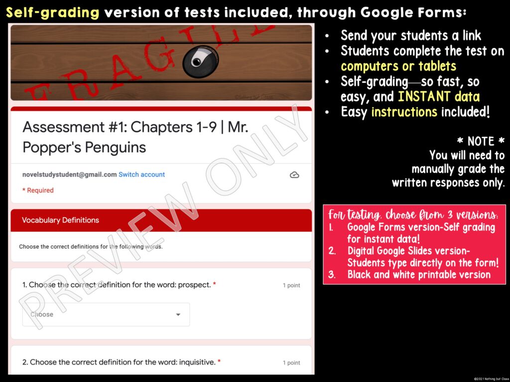 Mr. Popper's Penguins Novel Study Unit | Comprehension with Activities ...