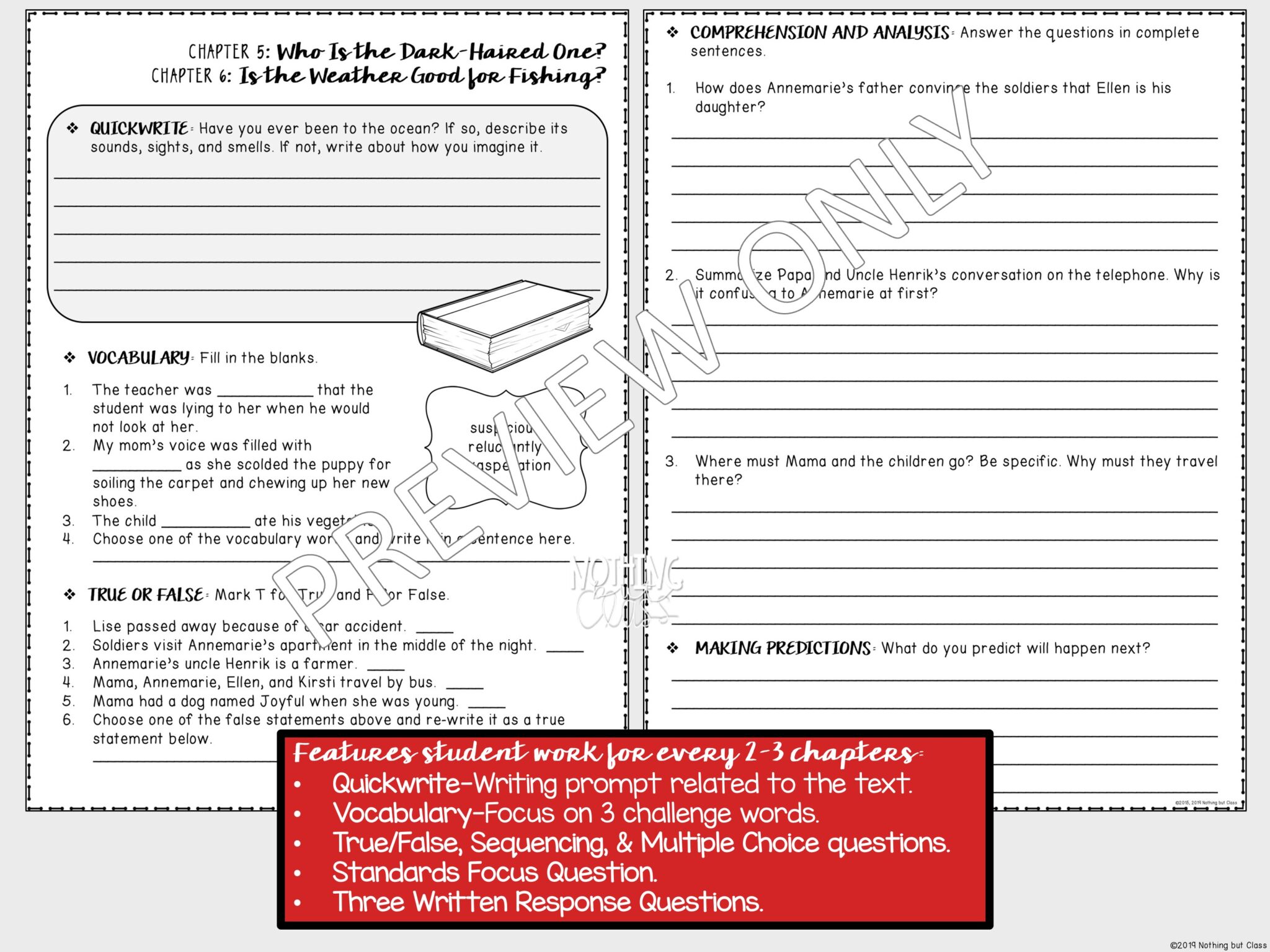 Number the Stars Novel Study Unit | Comprehension and Vocabulary with ...
