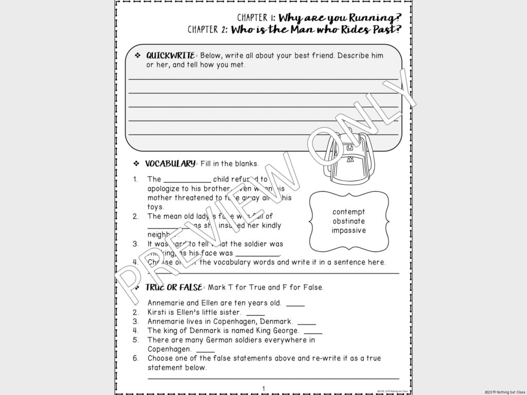 Number the Stars Novel Study Unit | Comprehension and Vocabulary with ...