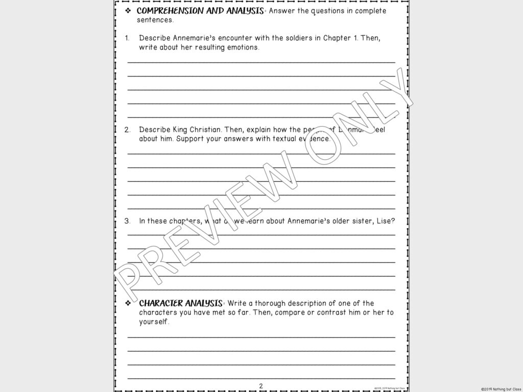 Number the Stars Novel Study Unit | Comprehension and Vocabulary with ...