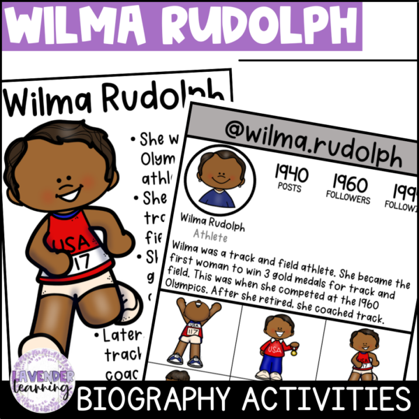 Wilma Rudolph Biography Activities - Black History Month -Women's ...