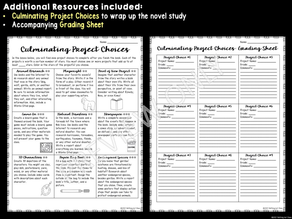 The One and Only Bob Novel Study | Comprehension and Vocabulary with ...