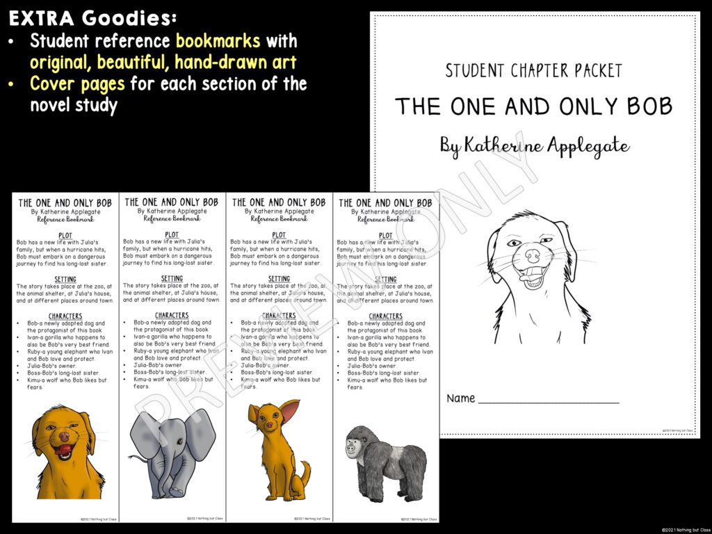 The One and Only Bob Novel Study | Comprehension and Vocabulary with ...