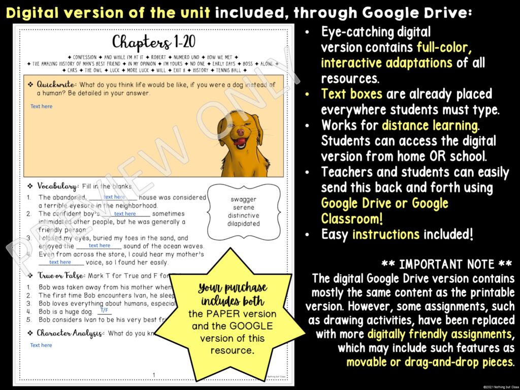 The One and Only Bob Novel Study | Comprehension and Vocabulary with ...