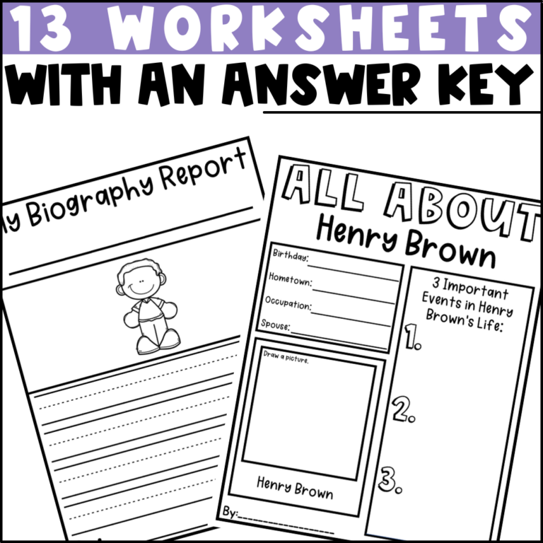 Henry "Box" Brown Biography Activities, Flip Book & Report - Black ...