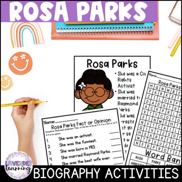 Rosa Parks Biography Activities, Flip Book, & Report - Black History ...