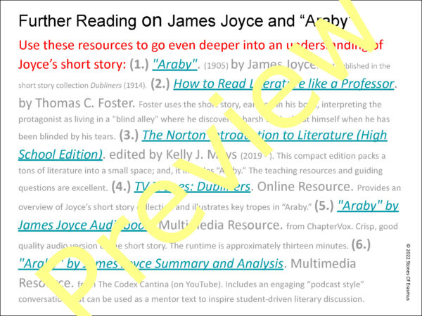Araby by James Joyce: Short Story Discussion Guide & Lesson | Made By ...