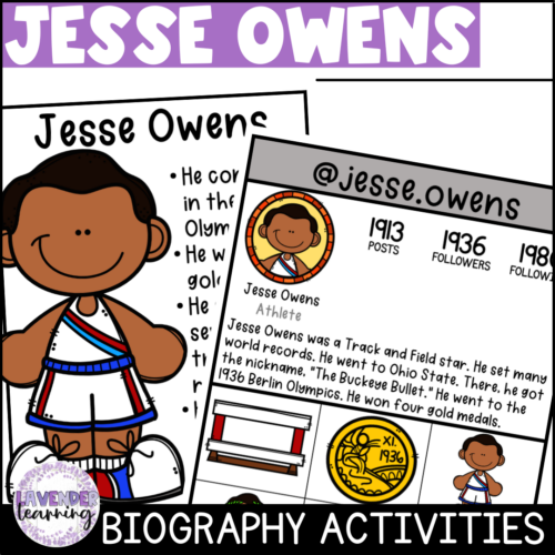 Jesse Owens Biography Activities, Report, & Flip Book - Black History ...