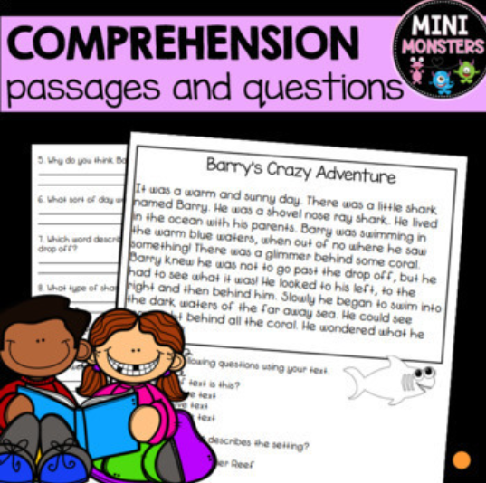 1st Grade Reading Comprehension Passages and Questions, Set 1 | Made By ...