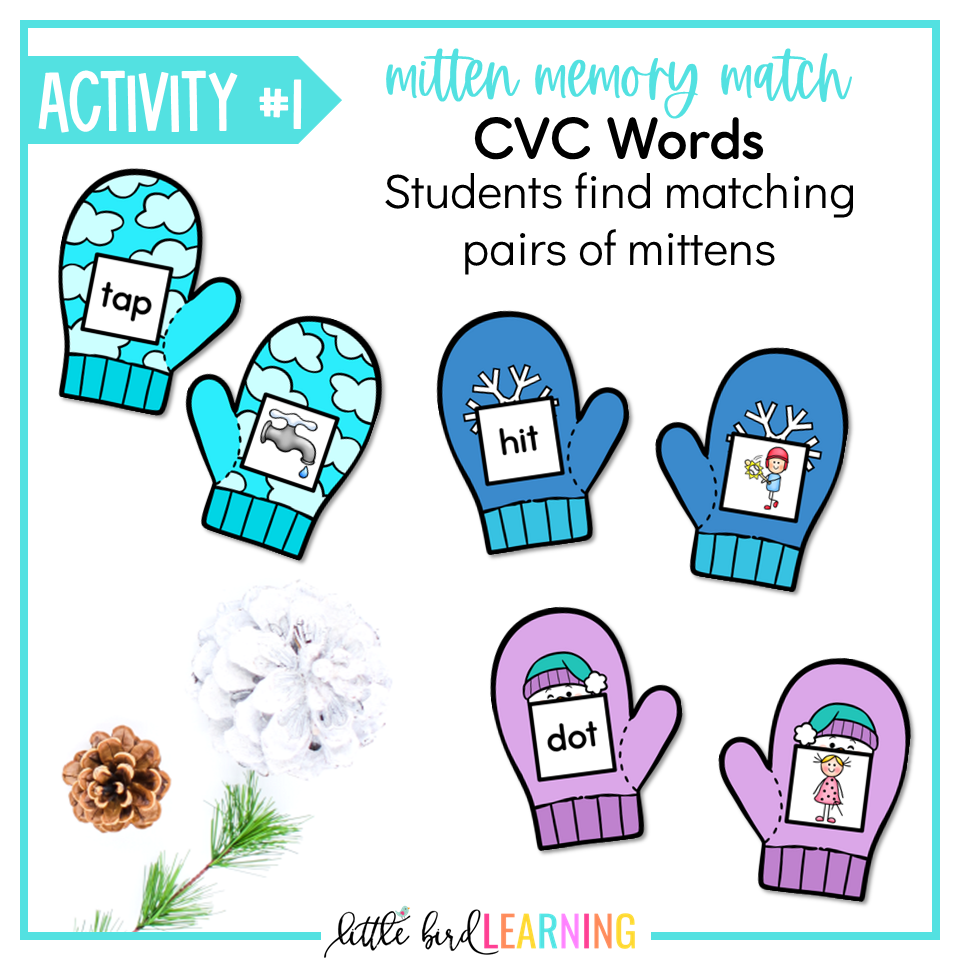Winter Phonics Games and Centers | Winter CVC Words and Consonant ...