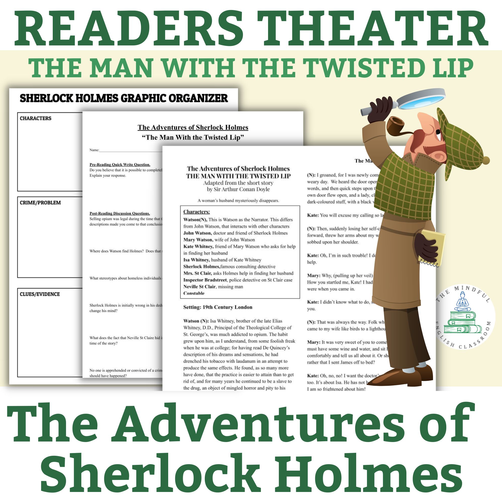 Sherlock Holmes, The Man with the Twisted Lip Reader's Theater Script ...