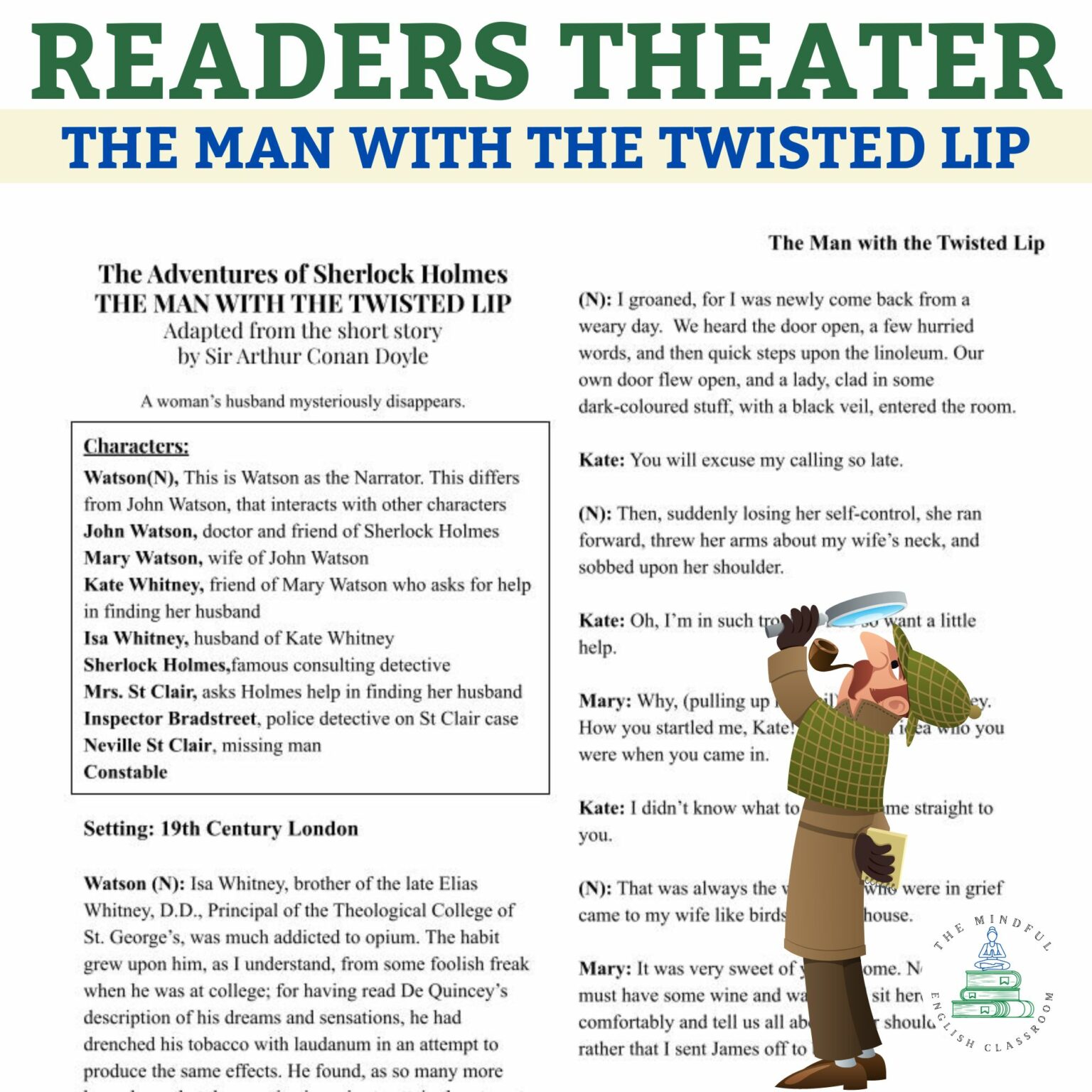 Sherlock Holmes, The Man with the Twisted Lip Reader's Theater Script ...