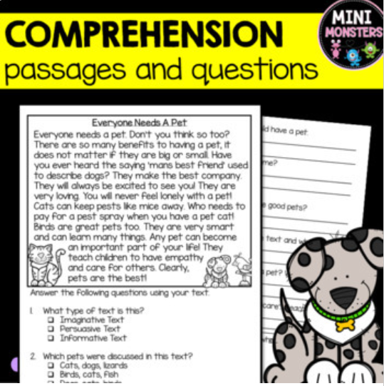 1st Grade Reading Comprehension Passages And Questions Set 4 Made By 1st Grade Reading Comprehension Passages And Questions Set 4 Made By