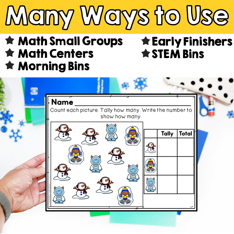 Winter Counting Worksheets Numbers to 10 | January Kindergarten Math ...