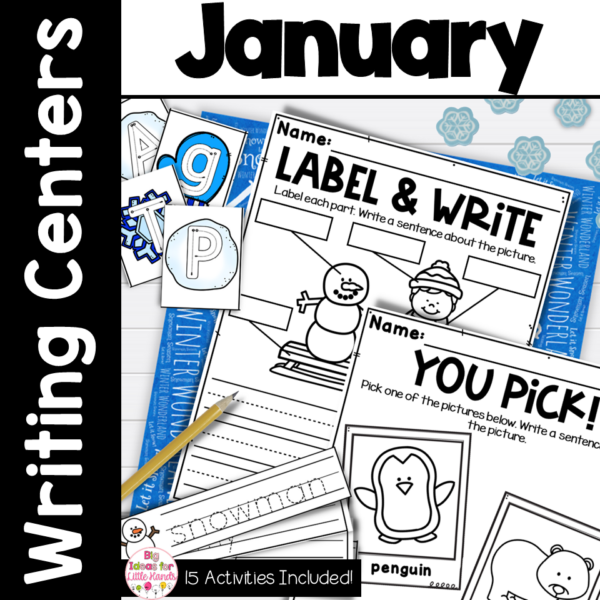 January Winter Writing Center | Kindergarten and First Grade | Made By ...