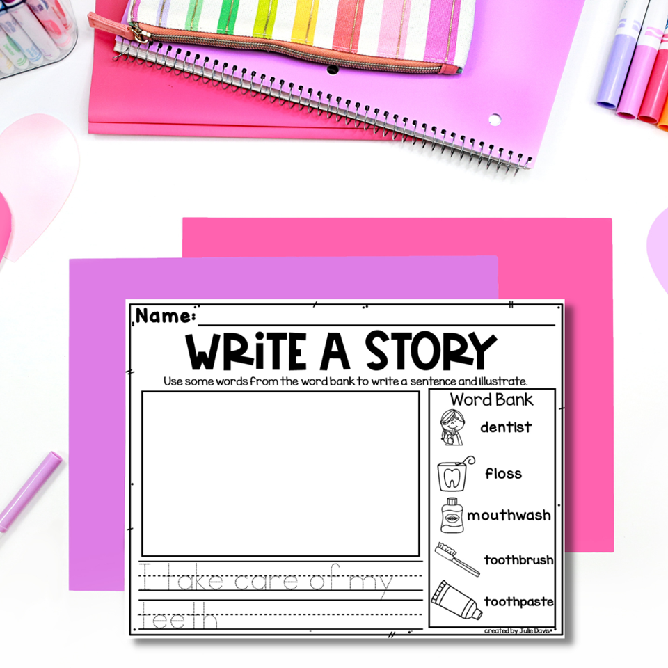 February Valentine's Day Writing Prompts & Center | Kindergarten and ...