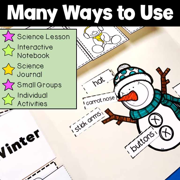 Winter Activities Interactive Notebook Lapbook | Kindergarten 1st Grade ...