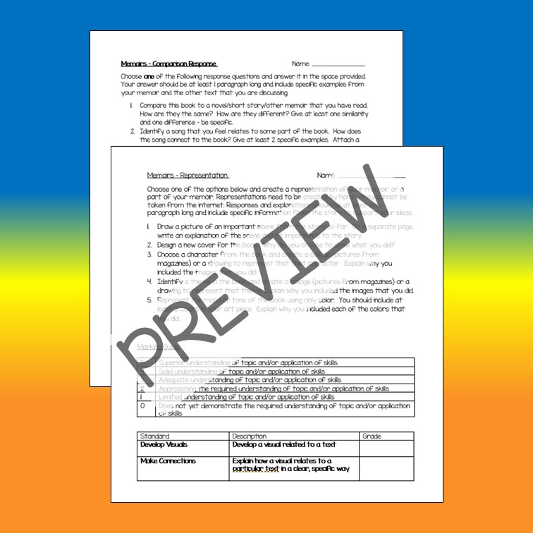 Memoir Unit for High School | Made By Teachers