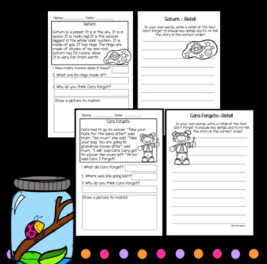 Kindergarten Reading Comprehension Passages and Questions, Set 3 | Made ...