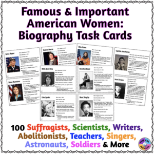 Famous American Women - Biography Task Cards | Made By Teachers