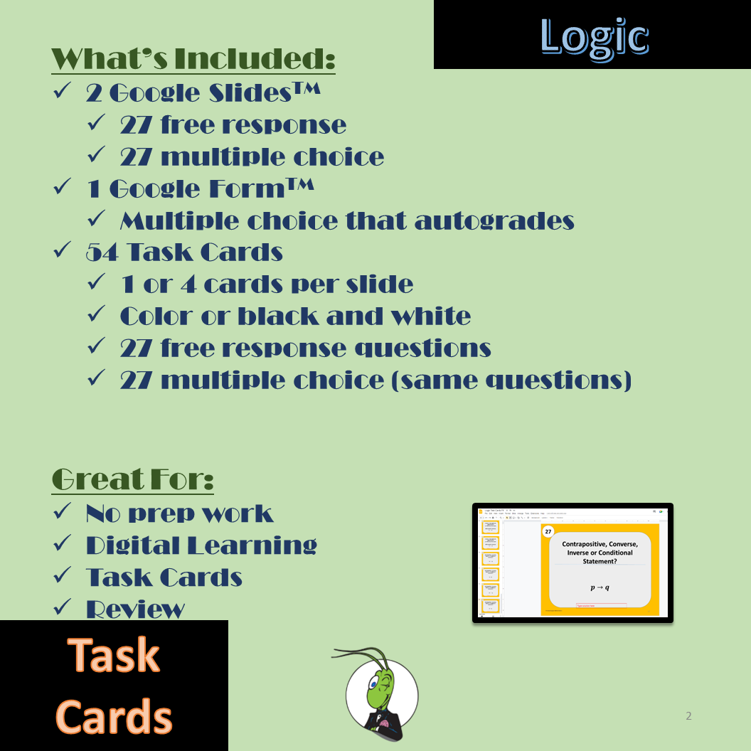 Geometry Logic Task Cards | Inductive and Deductive | Law of Syllogism ...