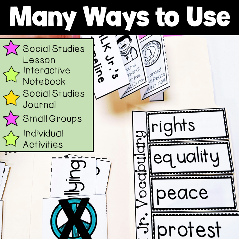 Martin Luther King Jr Activities Lapbook | Kindergarten Interactive ...
